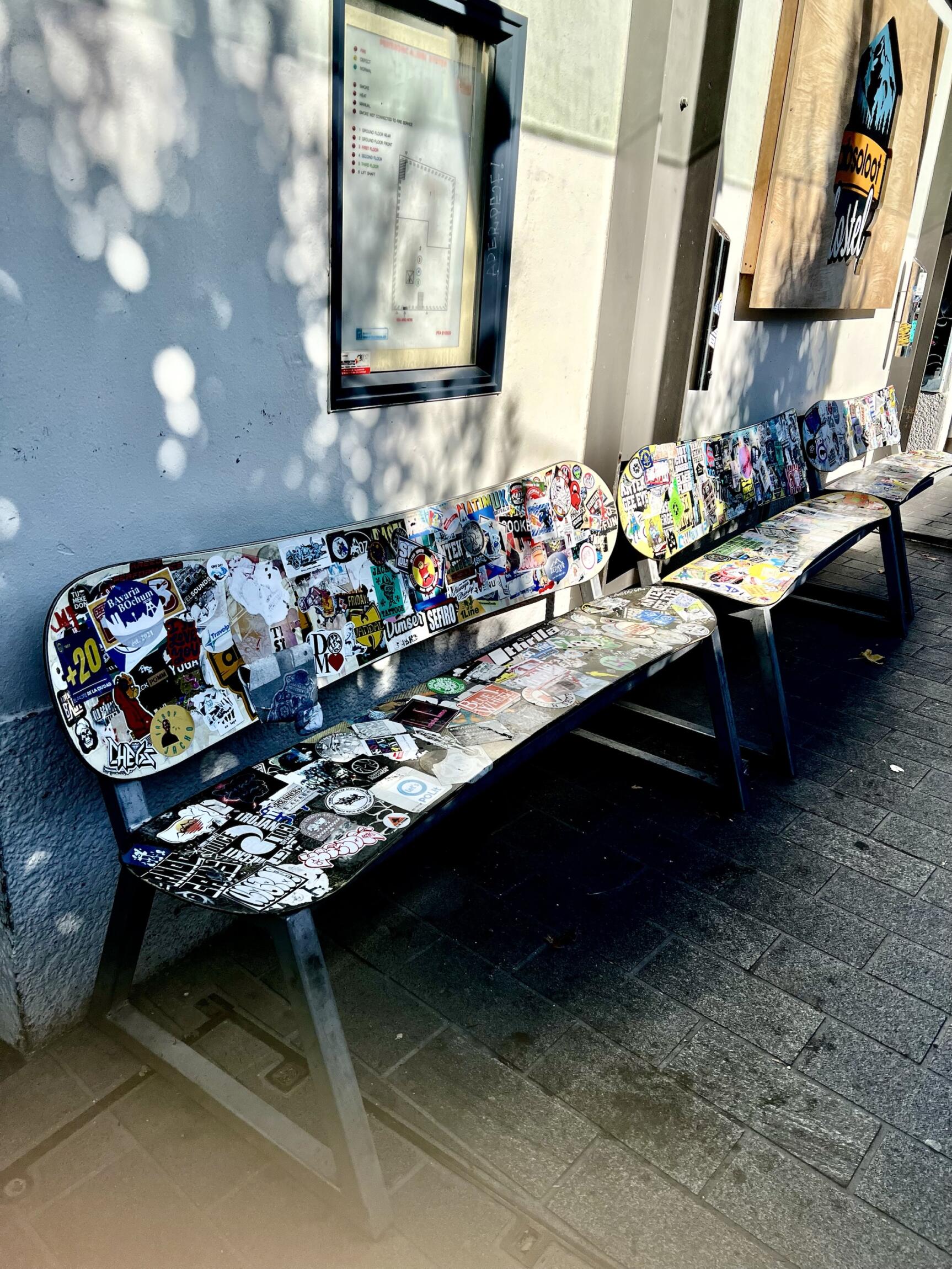 Queenstown Hostel Benches – Wandering Teresa